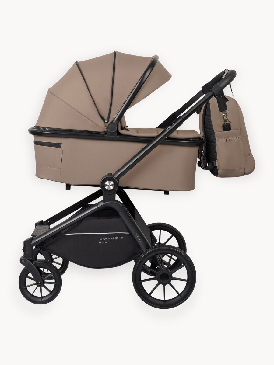 Детская универсальная коляска 2 в 1 Jovola Enigma, всесезонная с реверсивным блоком, темно- бежевый