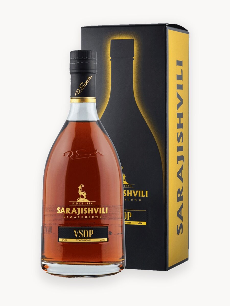 Коньяк "Sarajishvili" VSOP, 8 лет, 0,5 л, в подарочной упаковке