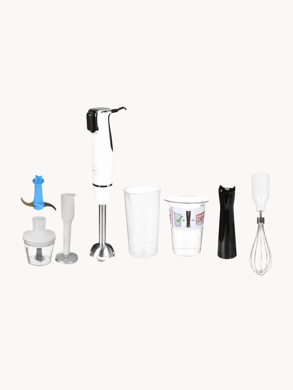 Погружной блендер "Moulinex Infiny Force", 1000Вт, 6 насадок, белый