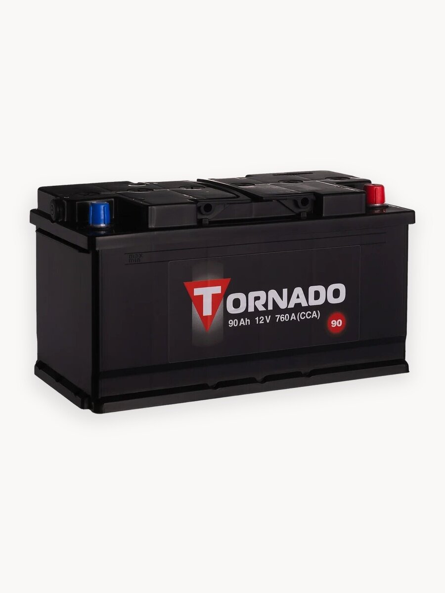 Аккумулятор TORNADO 6ст 90 NR, 780 А CCA, обратная полярность для автомобилей легковых и грузовых кальциевая технология пусковой ток 780А