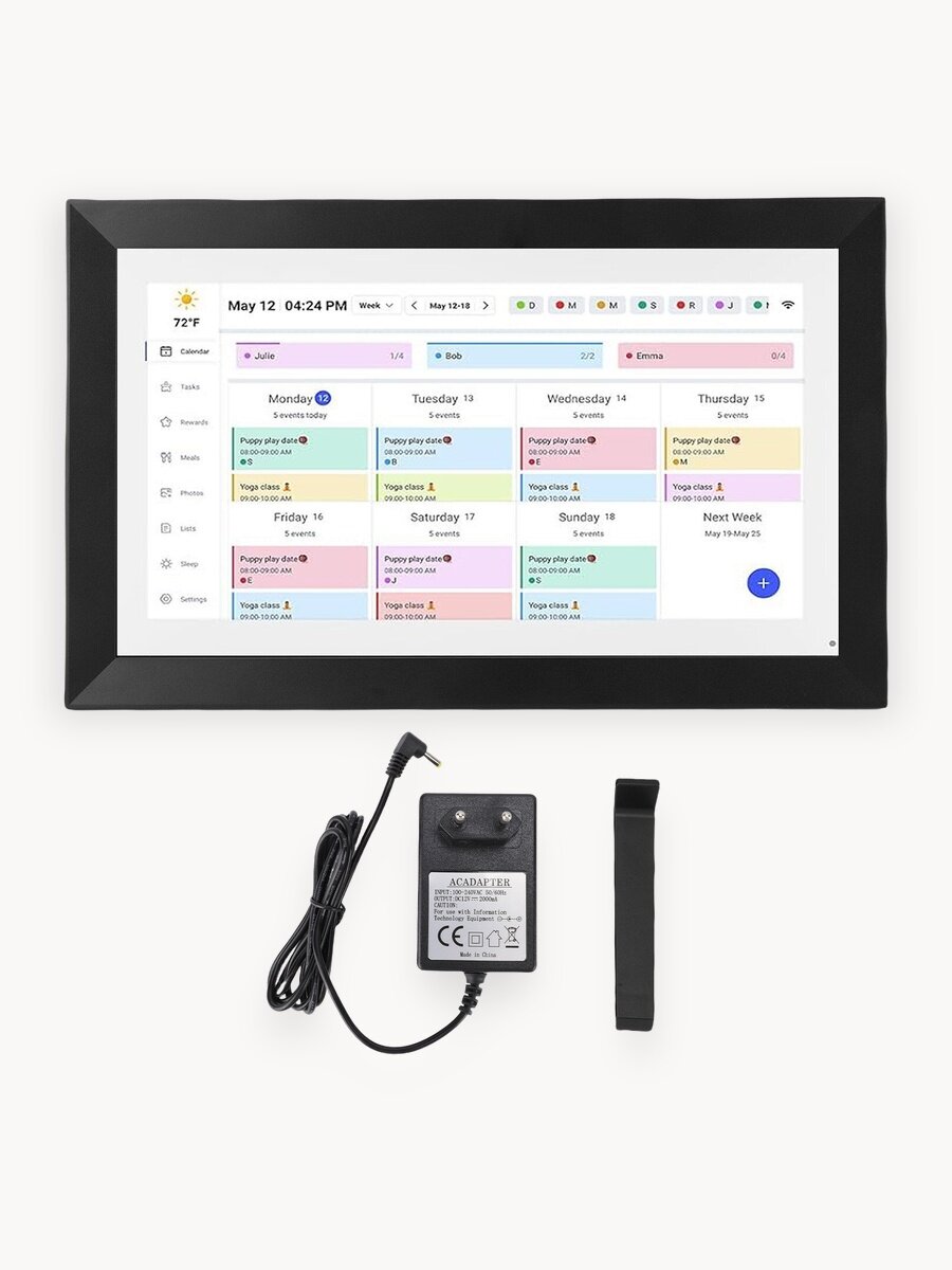 Smart Digital Calendar 1080p 15,6 дюйма с сенсорным экраном Wi -Fi Интерактивный дисплей Планировщик Стеной Стеной Цифровой календарь с приложением для семейства 32 ГБ ЕС.