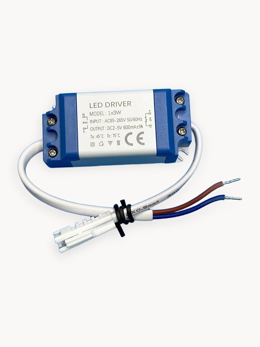 Драйвер тока светодиодов одноканальный AC-DC 3w 1х3W 2-5v 600mA