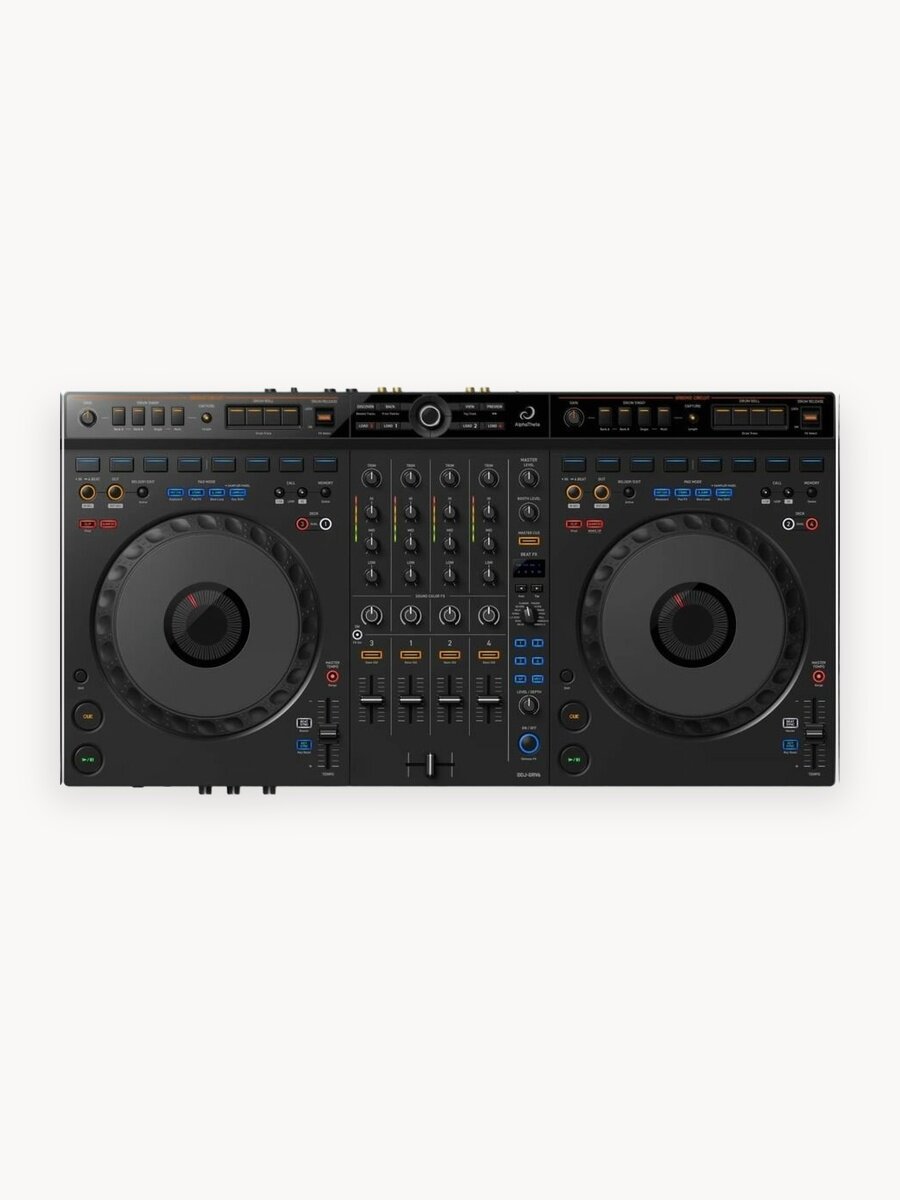 DJ-контроллер Pioneer DJ AlphaTheta DDJ-GRV6, гибридный, 4-канальный, черный