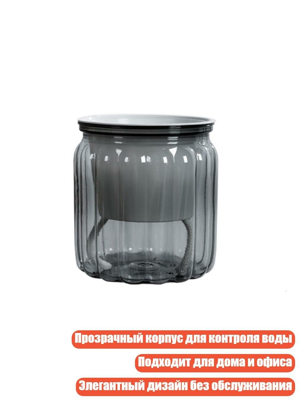 Самополиваемые горшки для суккулентов, Прозрачный серый