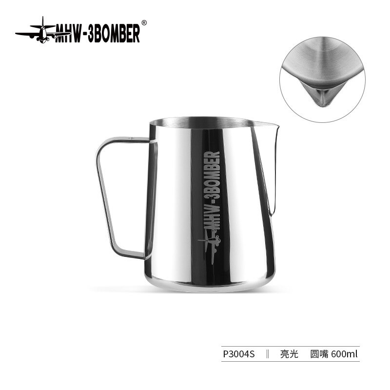 Кружка для латте-арта Bomber Spout 450/600 мл, нержавеющая сталь, цилиндр для латте-арта, классическая версия 3.0
