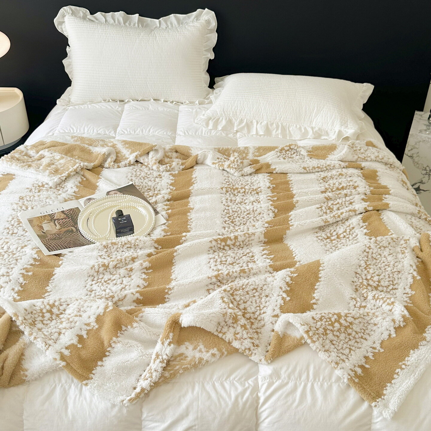 Плед для внешней торговли, катионный жаккардовый вельветовый плед, многофункциональный коралловый флисовый плед, офисный фланелевый плед