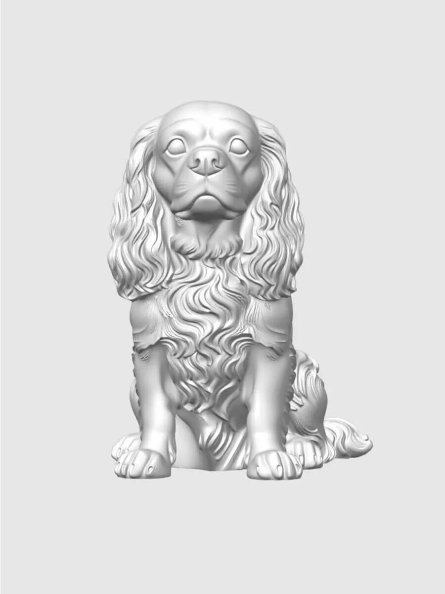 Рост. статуэтка-Кавалер Кинг Чарльз спаниель (10см, белый)