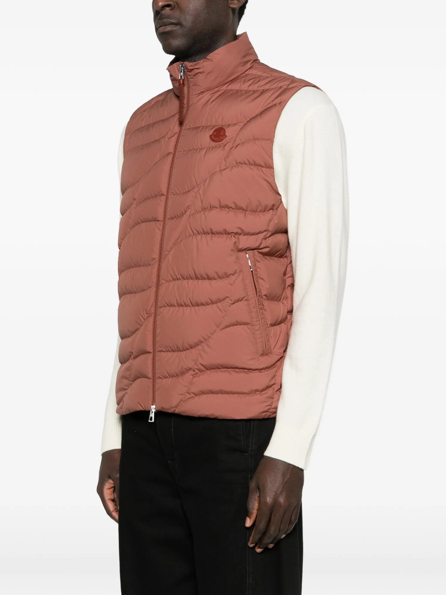 Пальто Moncler Quilted zip gilet, размер 52, brown — фото 1