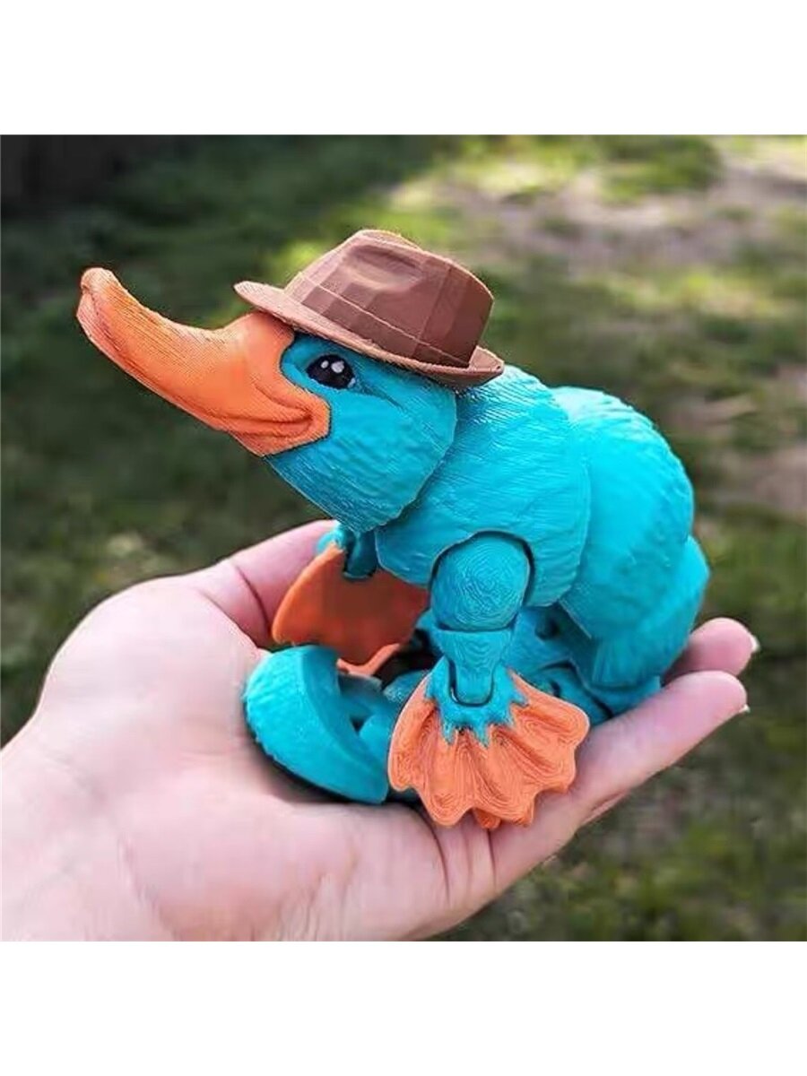 Шарнирный утконос с 3D-принтом, Гибкие динамичные игрушки-животные, Наполнители для пасхальных корзин, Готовые наполнители для пасхальных яиц