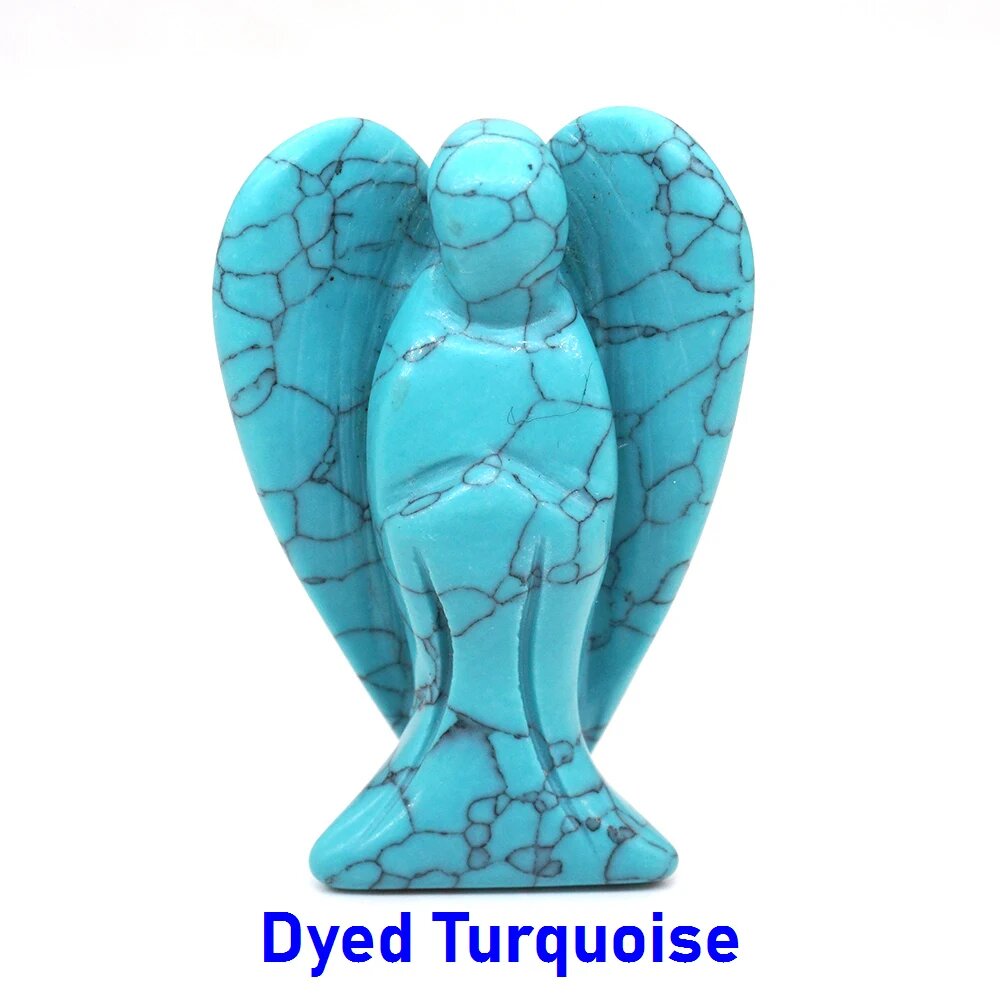 Статуэтка Ангел-хранитель из камня Бирюзовый, Dyed Green Turquoise