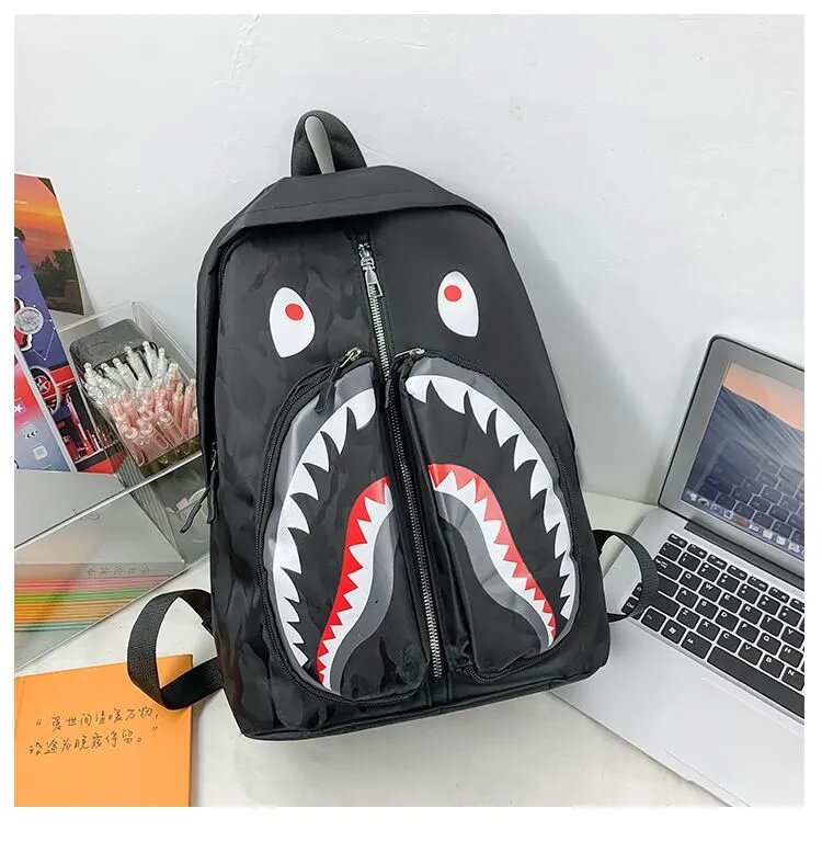 BAPE Рюкзак, мужской, женский, черный, нейлон, высота 43 см, ширина 30 см, глубина 14 см — фото 1