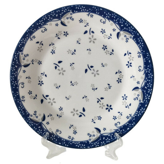 Тарелка KORALL "Лен" 20 см, десертная, фарфор, белая с рисунком