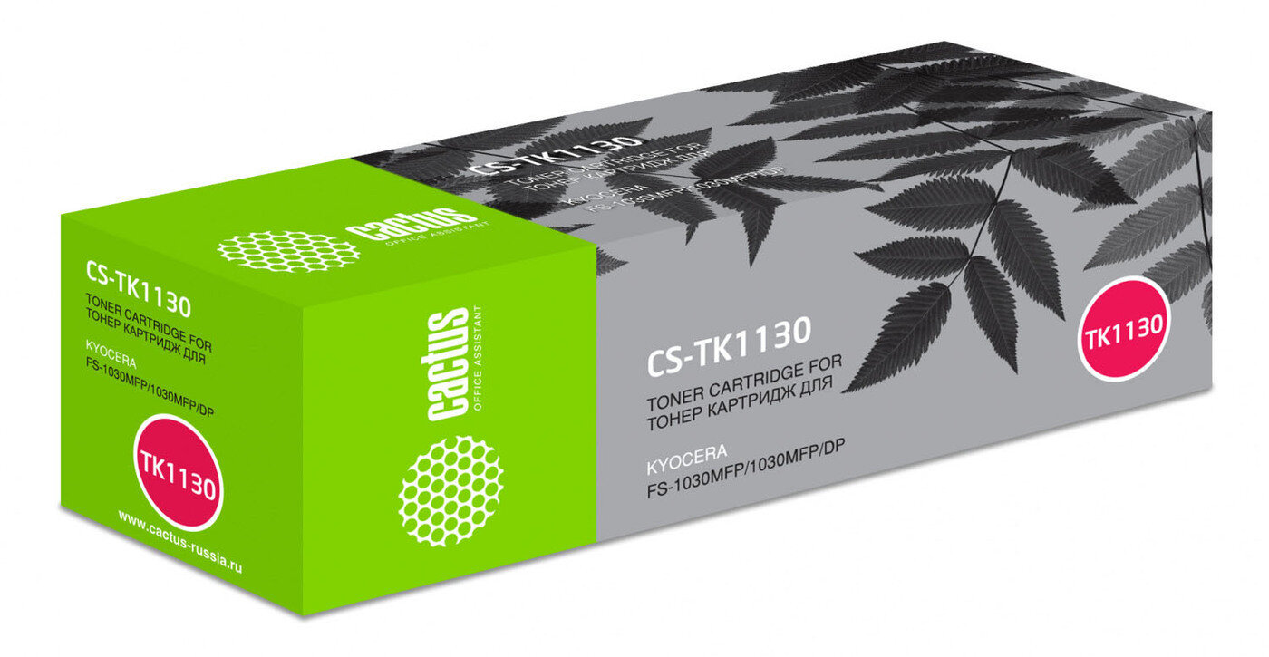 Тонер-картридж Cactus CS-TK1130 черный для Kyocera FS-1030/1130 (3000стр.) TK-1130