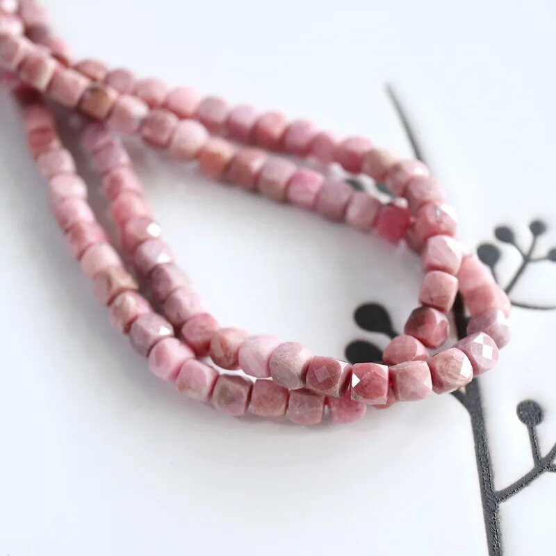 Бусины из цитрина, кианита и кварца HEJI Розовый, pink stone