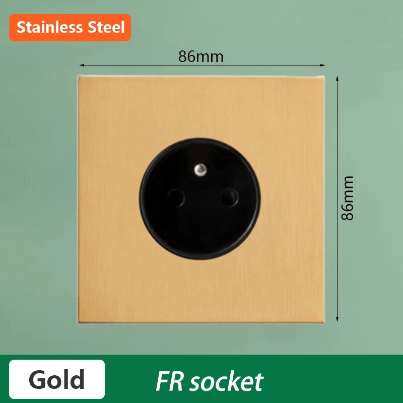 Золотой металлический выключатель 6 USB FR