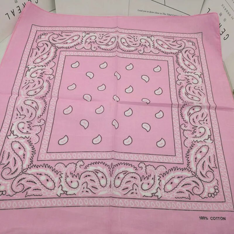 Розовая хлопковая бандана-шарф Pink