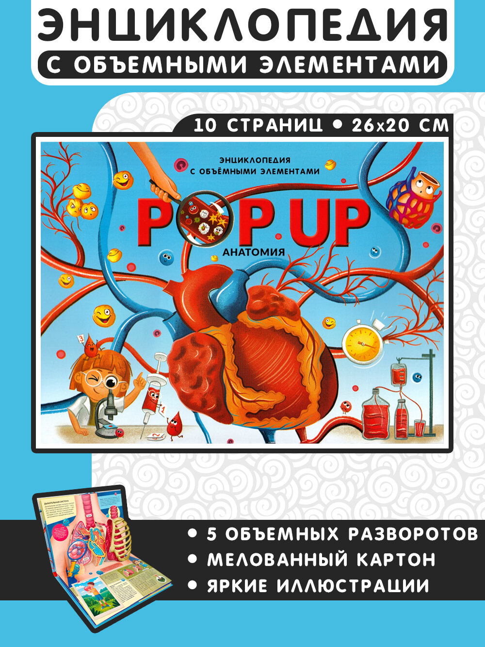 Анатомия. Энциклопедия с объемными элементами POP UP. POP UP энциклопедия