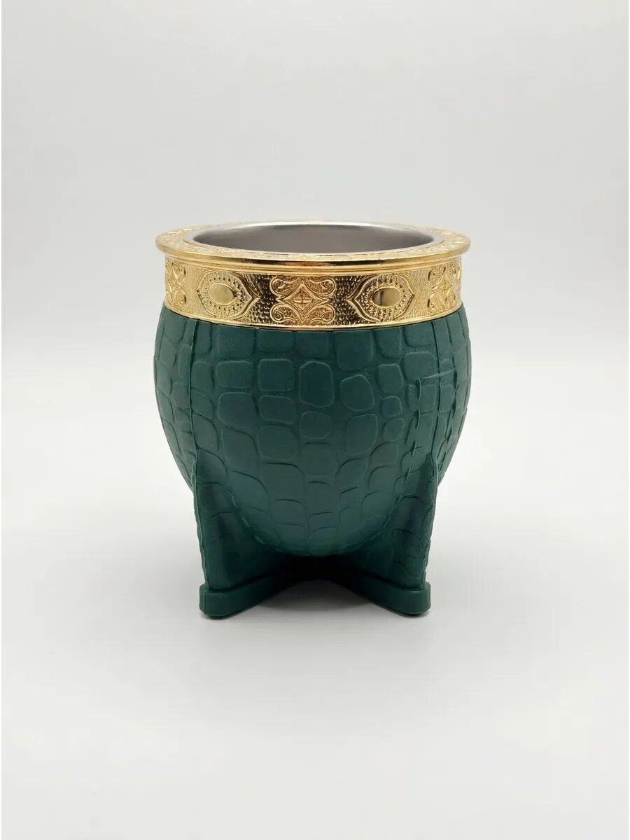 Мате (калабас) Империал зеленый нержавейка, 180 мл.