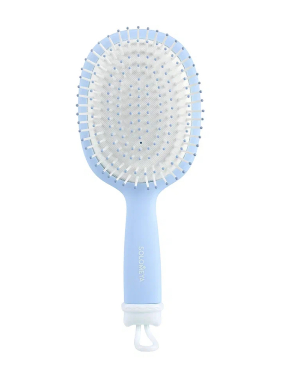 Массажная расческа для волос с отверстиями для джиббитсов Голубая Solomeya Croks Massage Hair Brush Blue, 1 шт