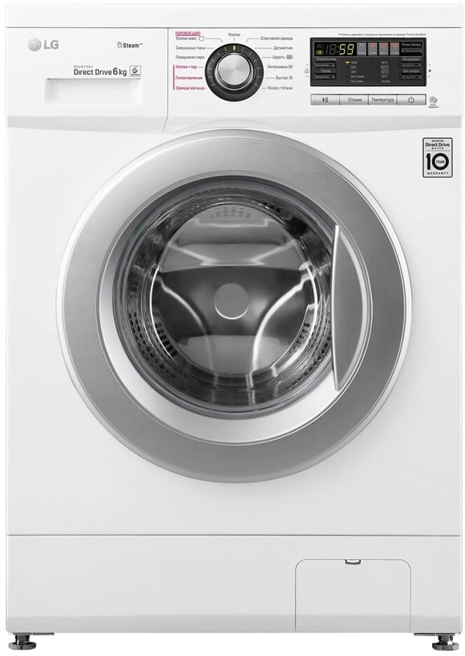 Стиральная машина LG F12M7NDS1 класс: A загр. фронтальная макс:6кг белый инвертор