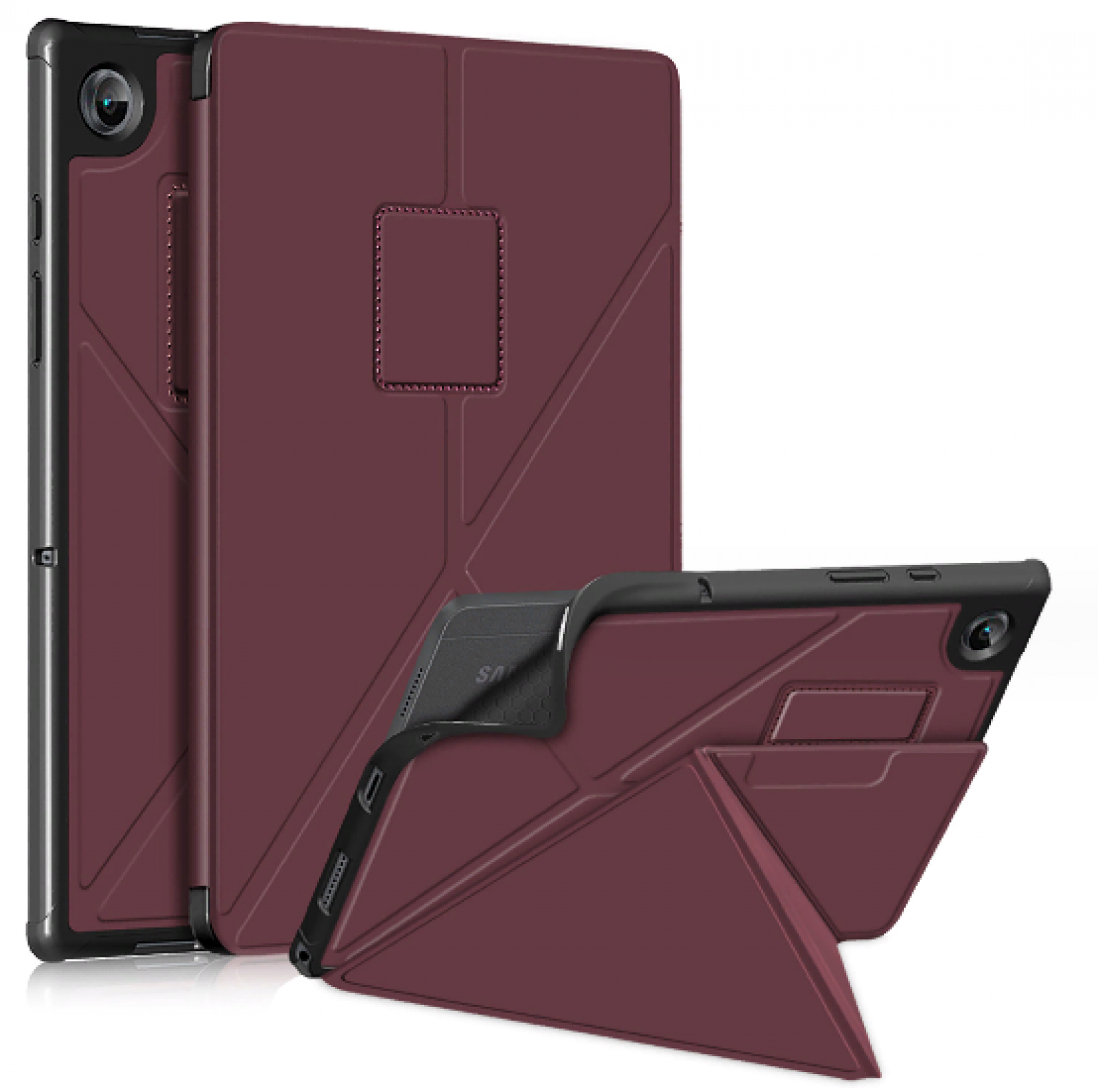 Чехол-обложка MyPads для Samsung Galaxy Tab A8 10.5 2021 с магнитной застежкой и подставкой Оригами, бордовый