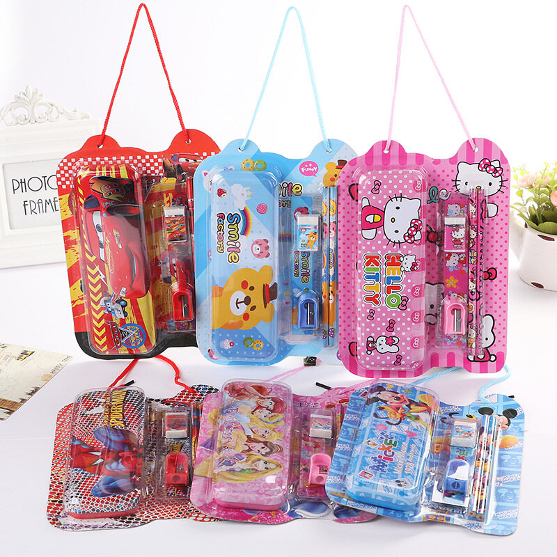 Подарочный набор канцелярских товаров для детей на день рождения, подарочная коробка для учеников начальной школы, набор школьных принадлежностей оптом