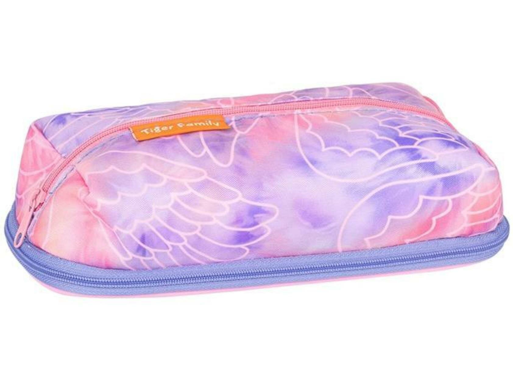 Пенал двухсекционны TIGER MAX ANGEL 75х220х100 мм ткань, молния, для девочек