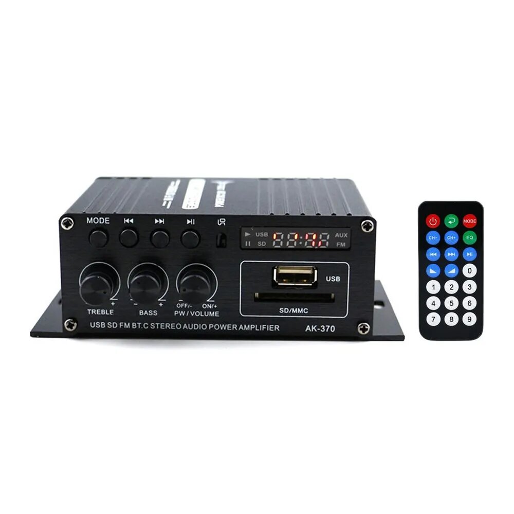 Усилитель мощности AK-370 USB SD FM BT.C Stereo Audio Power Amplifier