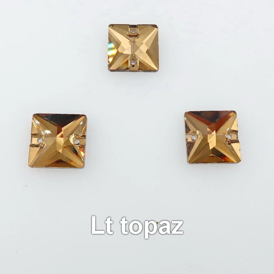 Кристаллы стеклянные 12x12mm, Lt topaz, 20шт