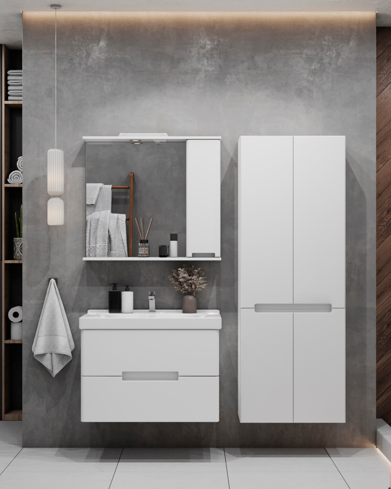 Шкаф-пенал универсальный SanStar Ориана 60 для ванной комнаты, белый