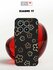 Черный матовый чехол на Xiaomi 17 / Сяоми 17 с принтом Цветы контур