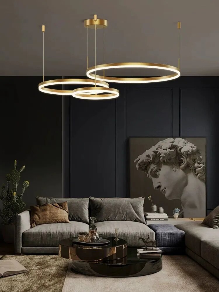 Cassina Современная золотая люстра, LED, 140 Вт, алюминий/акрил, 600 мм, 1200 мм
