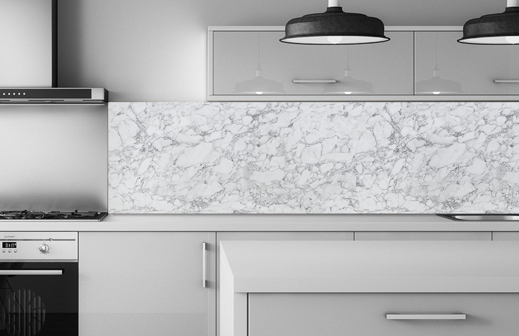 Кухонный фартук на стену "Скиф" 2300x600 мм. Цвет - Мрамор Итальянский