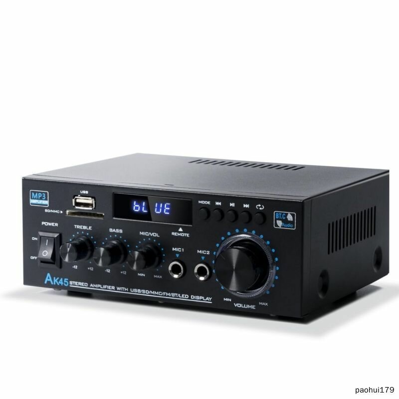 Беспроводной стерео ресивер и усилитель для домашнего кинотеатра и полочных колонок, пультом дистанционного управления, для вечеринок в гараже или баре.