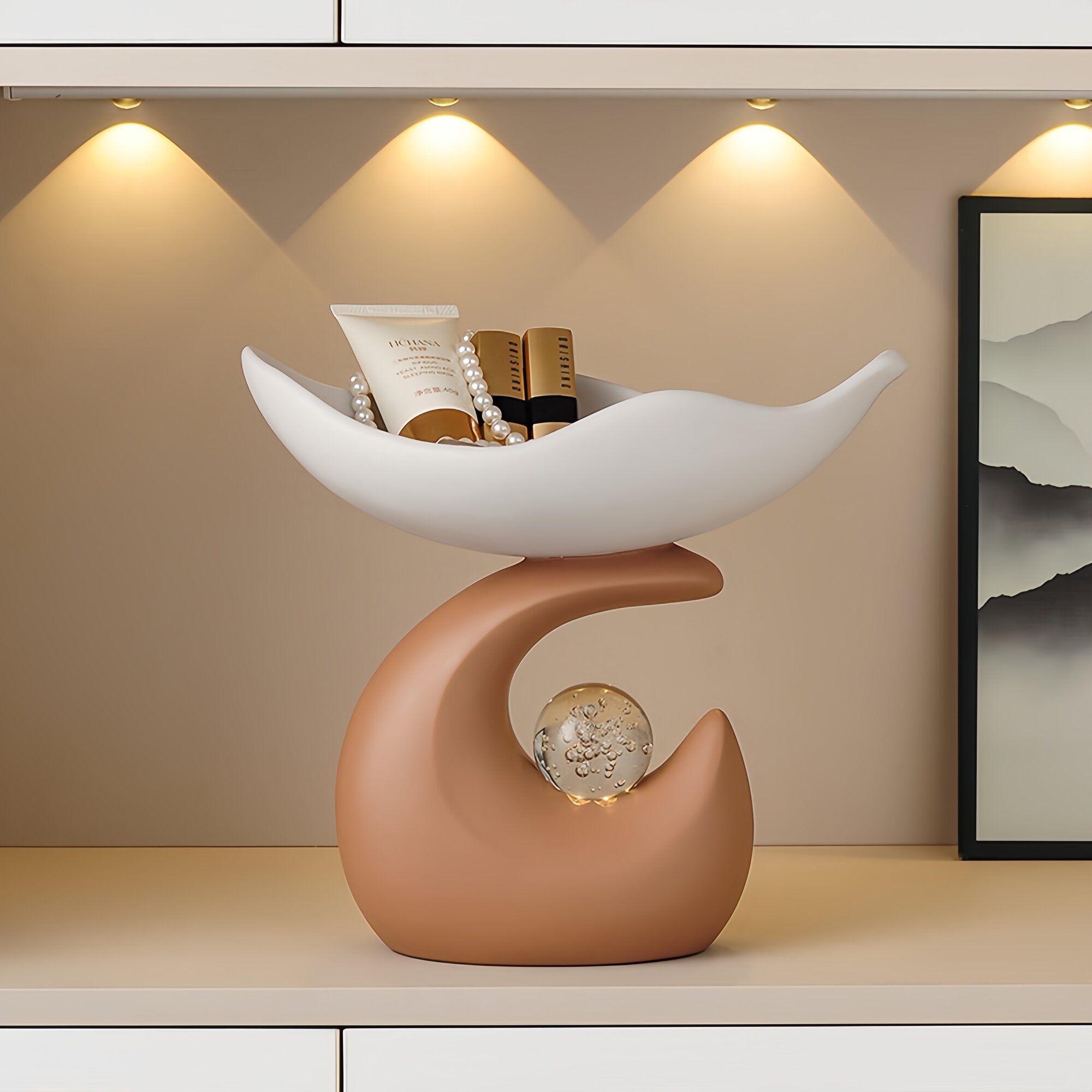 Decoration，decor de table，Time comes and goes，Key storage，resin，brown，26.5*14.5*24.5CM