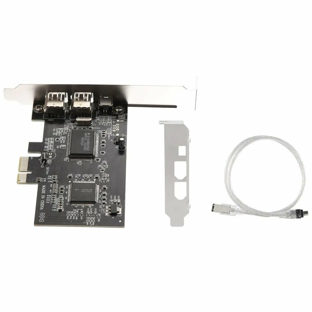 PCI-E PCI Express FireWire Card, плата контроллера IEEE 1394 с кабелем Firewire, для передачи видео, звука и т. д.