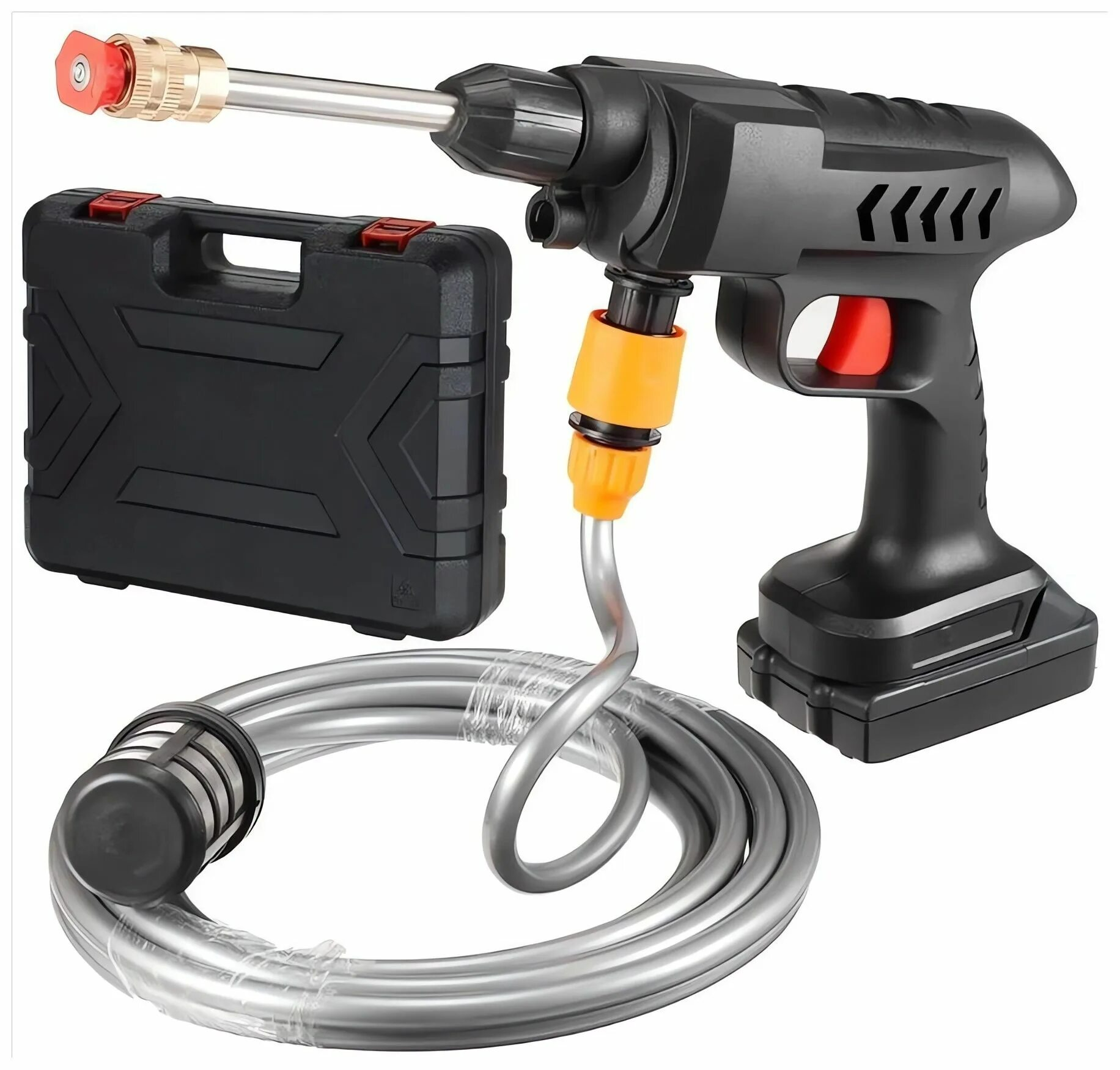 Портативная мойка высокого давления, 30 бар, забор воды из ёмкости, длина шланга 5м