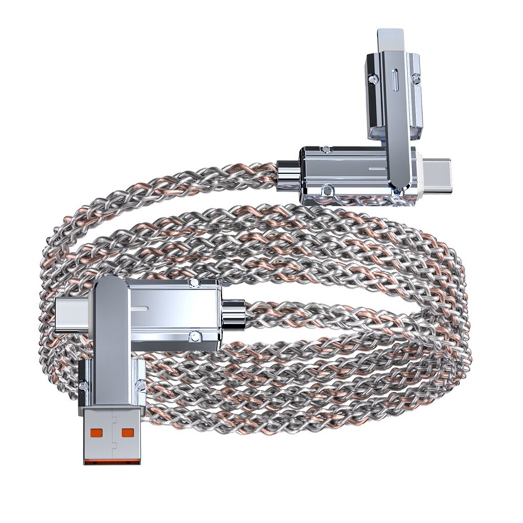 Шнур Быстрой Зарядки 4 в 1 с Несколькими Разъемами Зарядного Кабеля С Красочным Светодиодным Током для Смартфонов, Планшетов и Ноутбуков