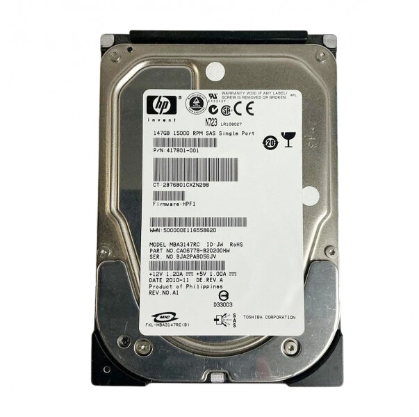 Жесткий диск HP 417801-001 146Gb SAS 3,5" HDD