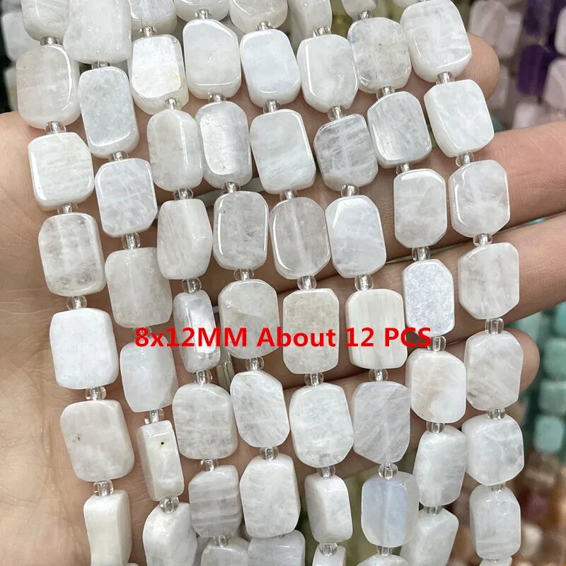 Лунный камень бусины для ювелирных изделий SYSRXLR 8X12MM About 12 PCS