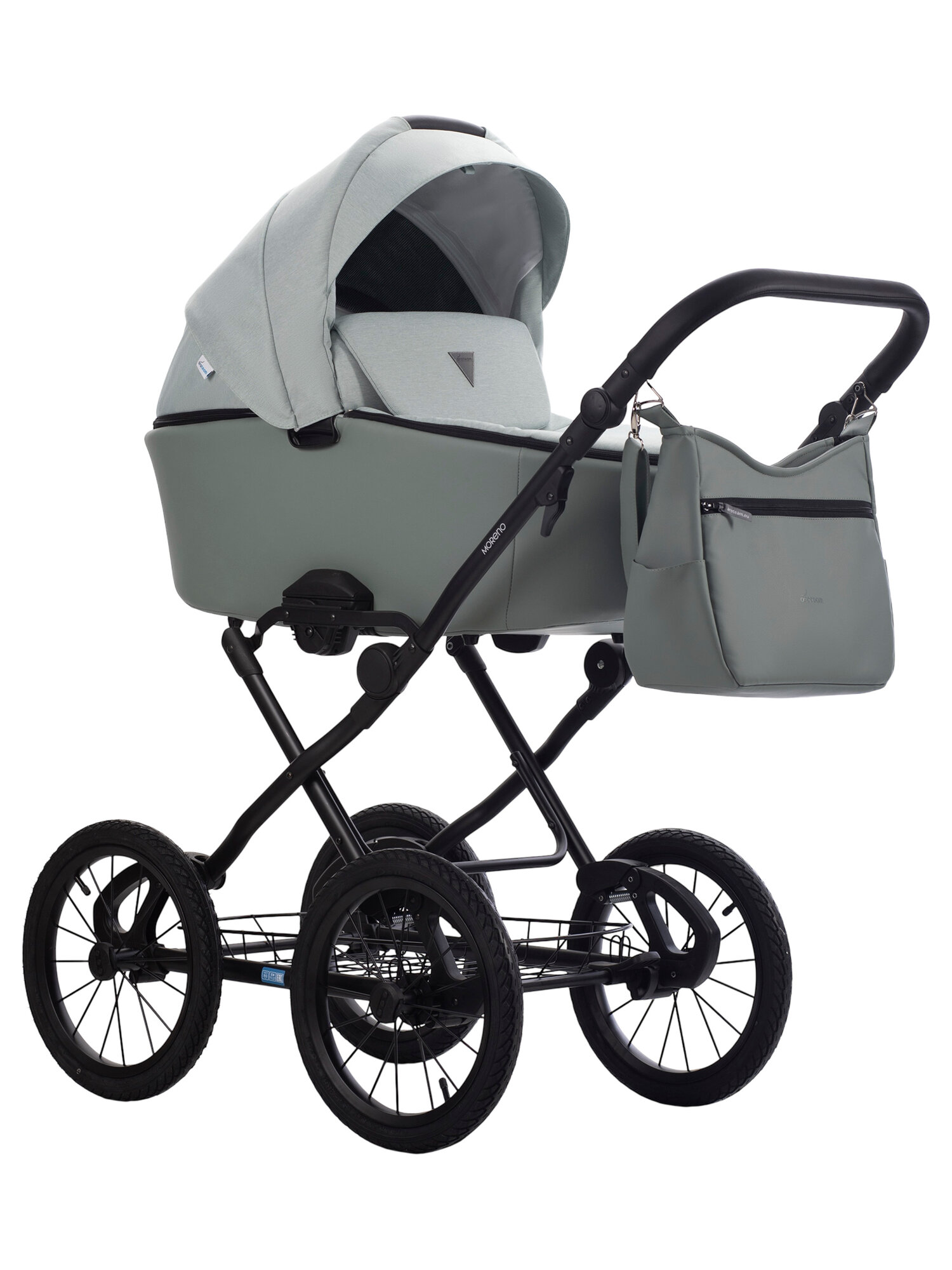 Коляска детская универсальная 2 в 1 Aroteam Moreno SL NEW, всесезонная, с большими надувными колесами, 01 шалфей