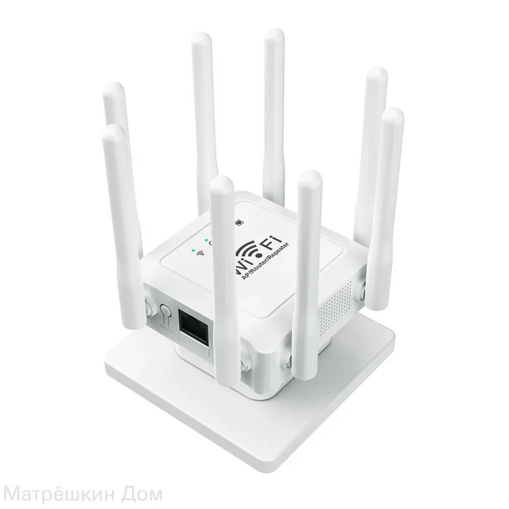 8-антенный беспроводной ретранслятор Wi-Fi, усилитель сигнала 300 Мбит/с, вилка европейского стандарта