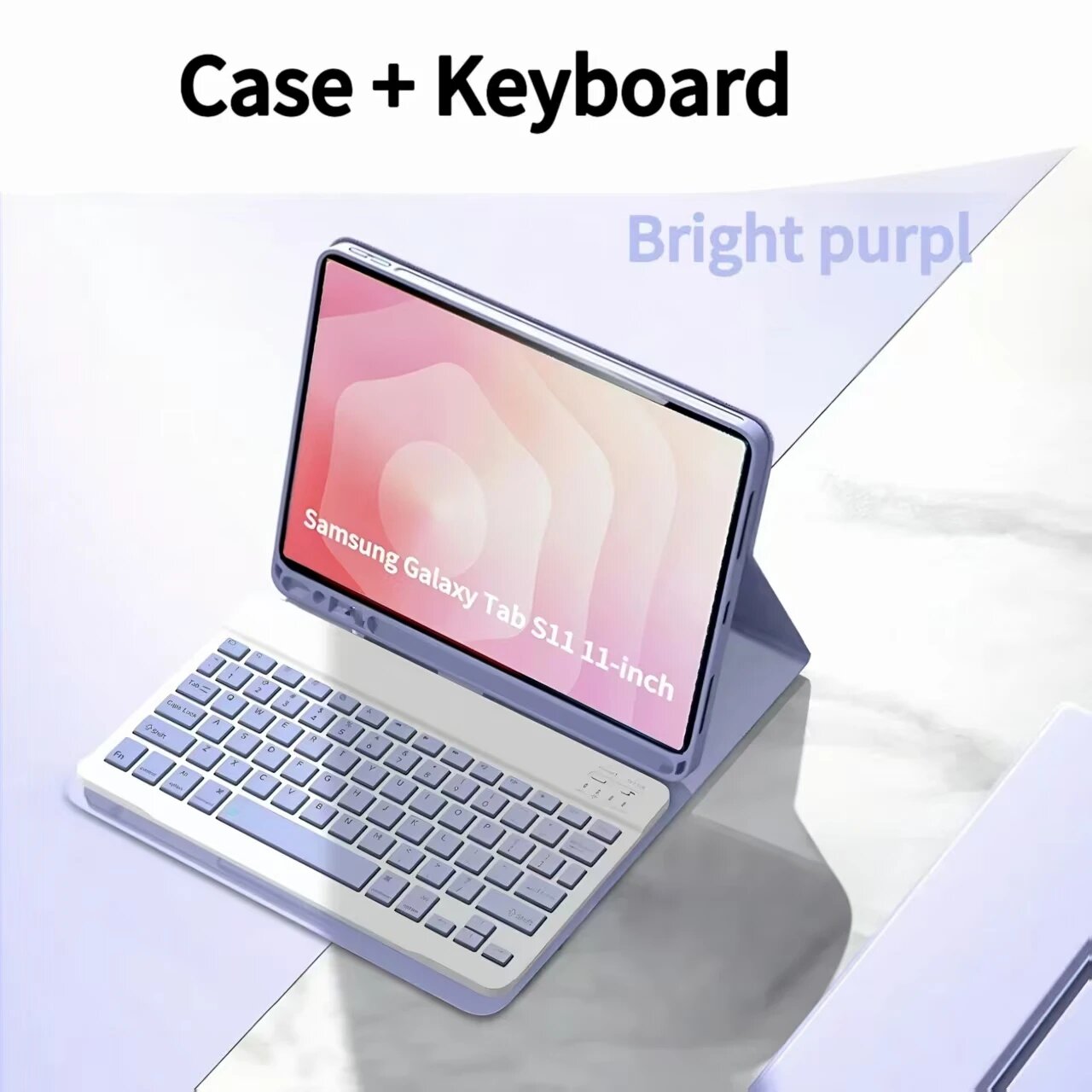 Чехол-клавиатура для Samsung Galaxy Tab S11 11" фиолетовый, Russian