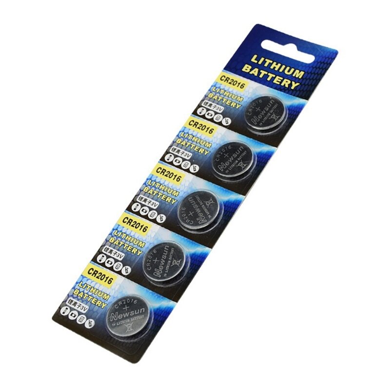 Упаковка из 5 Литиевых Батареек CR2016 3V Кнопочные Батарейки 3V Литиевая Монетная Батарейка Для Электронных Устройств С Длительным Сроком службы