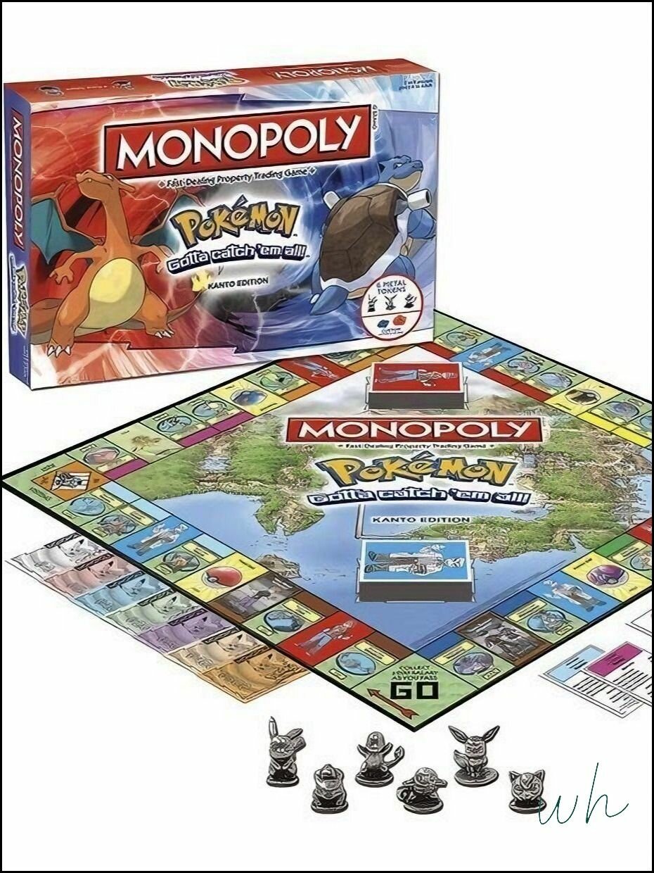 Покемон Монополия (Pokemon Monopoly) на английском - Настольная игра для семьи! Пикачу, покеболы, тренировки! В наличии