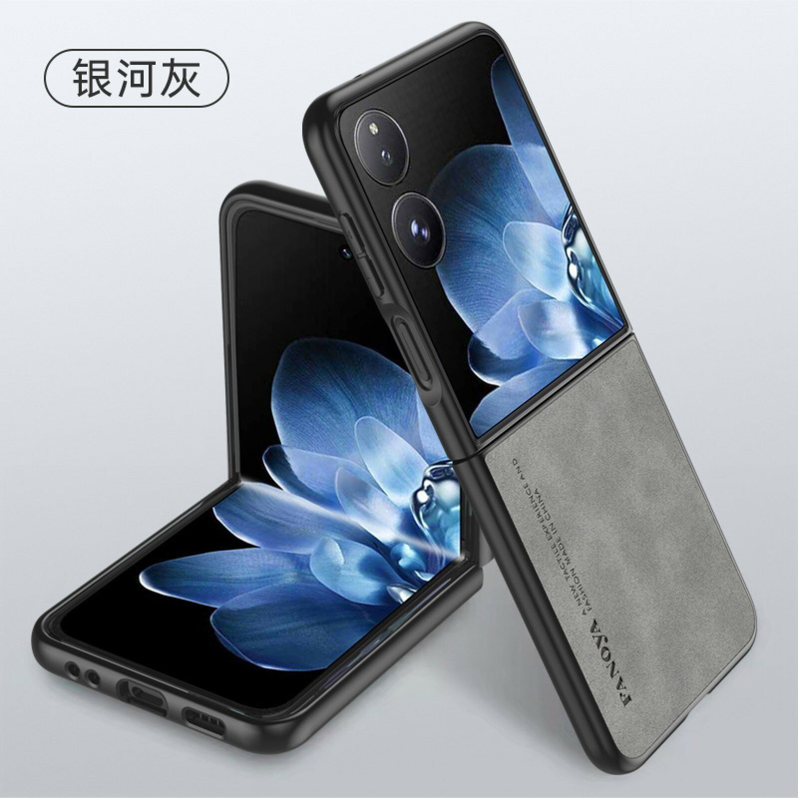 Чехол-накладка MyPads Sotto Fanoya для Xiaomi Mix Flip из силикона с эко-кожей, серый