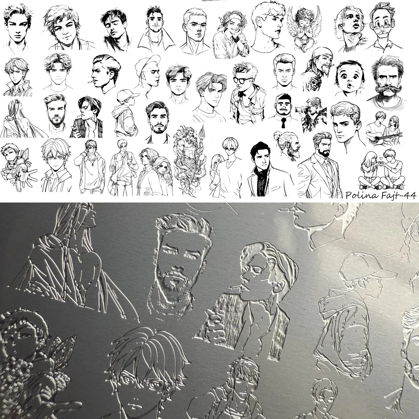 Трафареты для стемпинга XMQ: Ведьма и Любовь polina 044