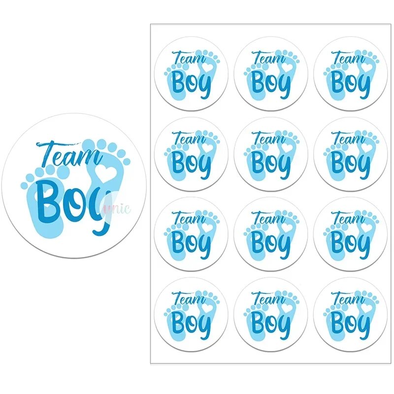 Наклейки Team Boy Team Girl WDINPATY 4.5cm-48pcs, A