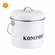 Белое металлическое ведро для компоста с крышкой и ручкой, круглое