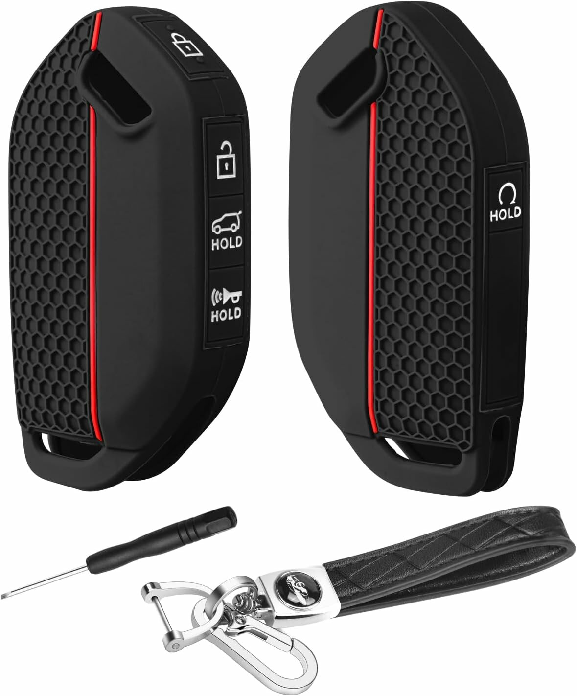 Чехол для брелока Kia из 2 предметов с брелоком, мягкая силиконовая защита, совместимая с Kia Telluride 2023-2026 годов,